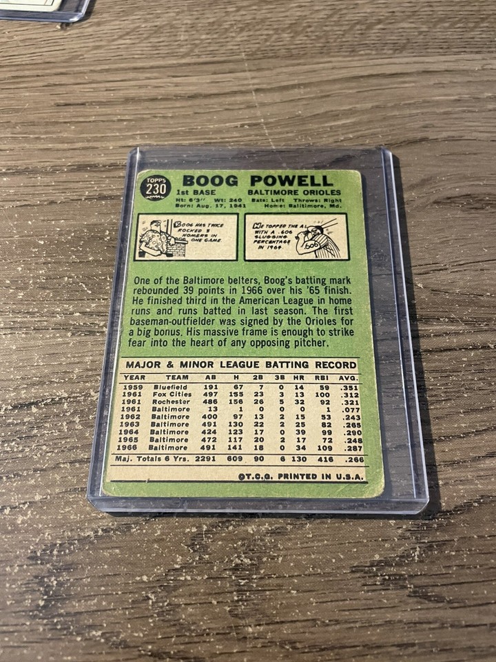 1967 Topps Boog Powell Baltimore Orioles #230 Low Grade | eBay