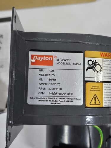 Dayton 1TDP7 Rectangular Permanent Split Capacitor OEM Specialty Blower ...