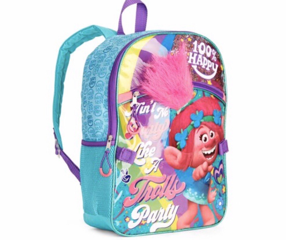 Dreamworks Trolls 100% Happy Backpack with Lunchbox, School Bookbag Set ...