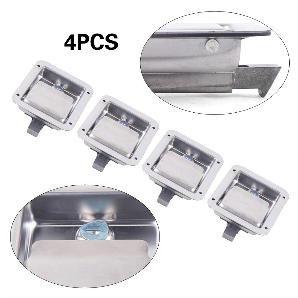 4* Paddle Door Lock Stainless Steel Latch Handle Truck Tool Box Lock ...
