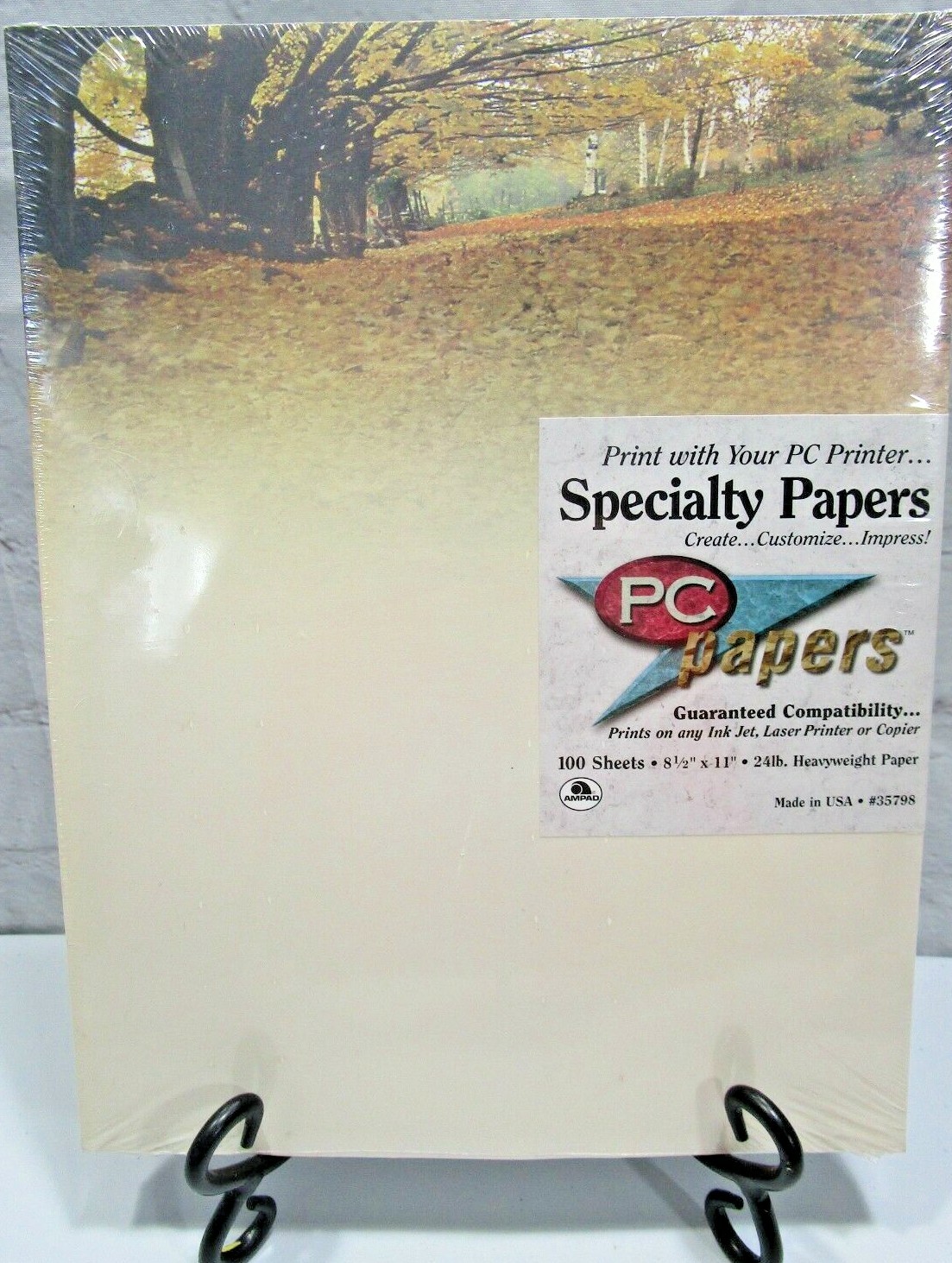 Vintage Ampad Specialty PC Paper Fall Tree Pattern 100 Count Letter ...