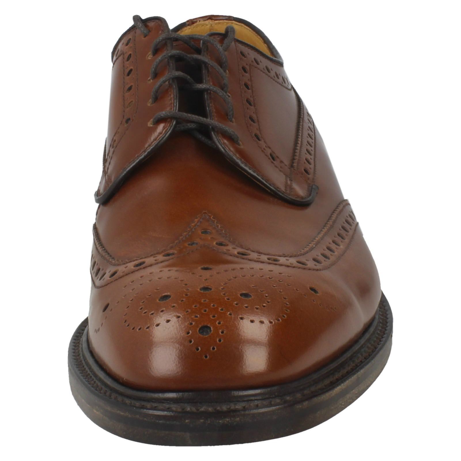 Mens Braemar Loake tan leather lace-up Brogue Formal Shoe F fitting ...