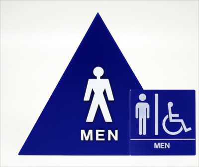 ADA Compliant Men's Restroom Sign Set of Wall and Door Sign | eBay