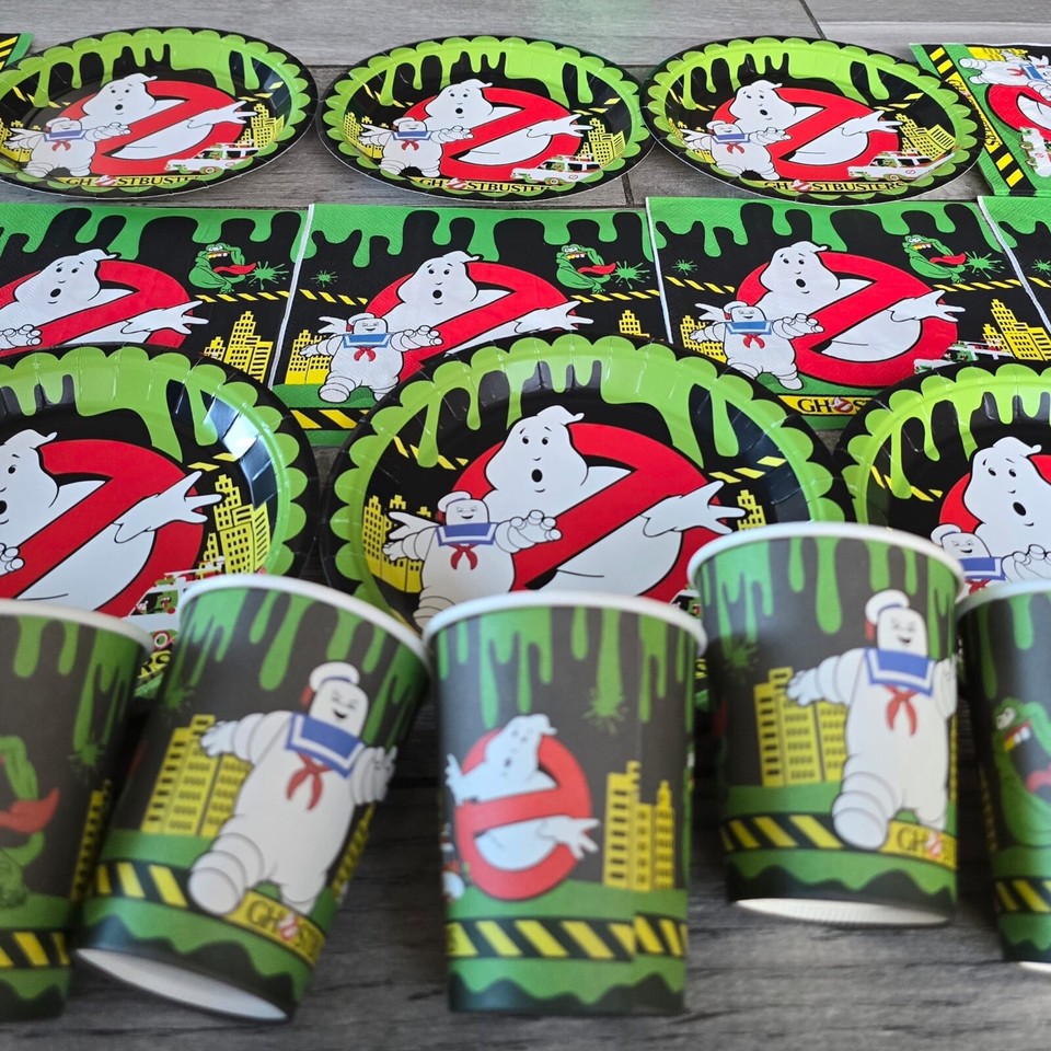 GHOSTBUSTER ghost cup plate birthday party supplies favor centerpiece ...