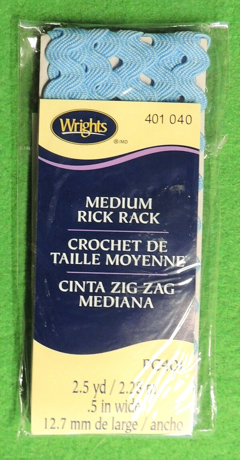 Light Blue Medium Rick Rack Wrights (PC401-040) .5" x 2.5yds 100% ...