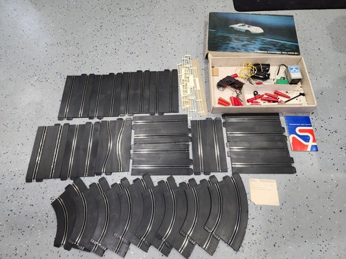 Vintage 1960's Strombecker International Slot Car Road Racing Set Track ...