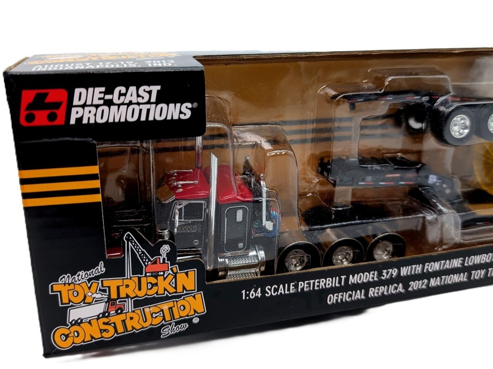 1/64 HWC Peterbilt Model 379 w/ Fontaine Lowboy & Wire Spools Load By ...