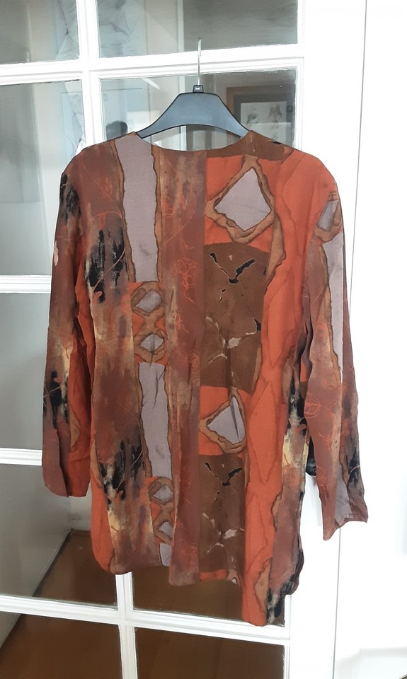 Ladies rust/brown patterned long sleeve tunic top size 12 by Radius ...