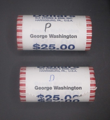 George Washington presidential dollar coin rolls us mint uncirculated P ...