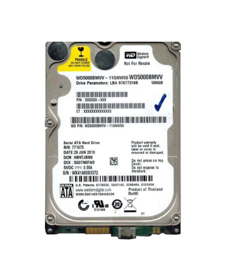 Western Digital 500GB Internal 5400RPM 2.5" (WD5000BMVV) HDD for sale ...