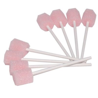 250 Oral Foam Swabs Mouth Cleansing Tooth Lollipops Swabsticks Pink ...