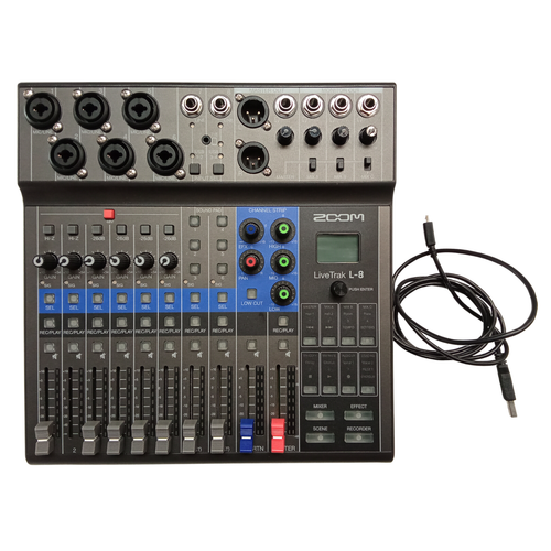 ZOOM LiveTrak L-8 8 Channel Live Podcast Digital Mixer and Recorder ...
