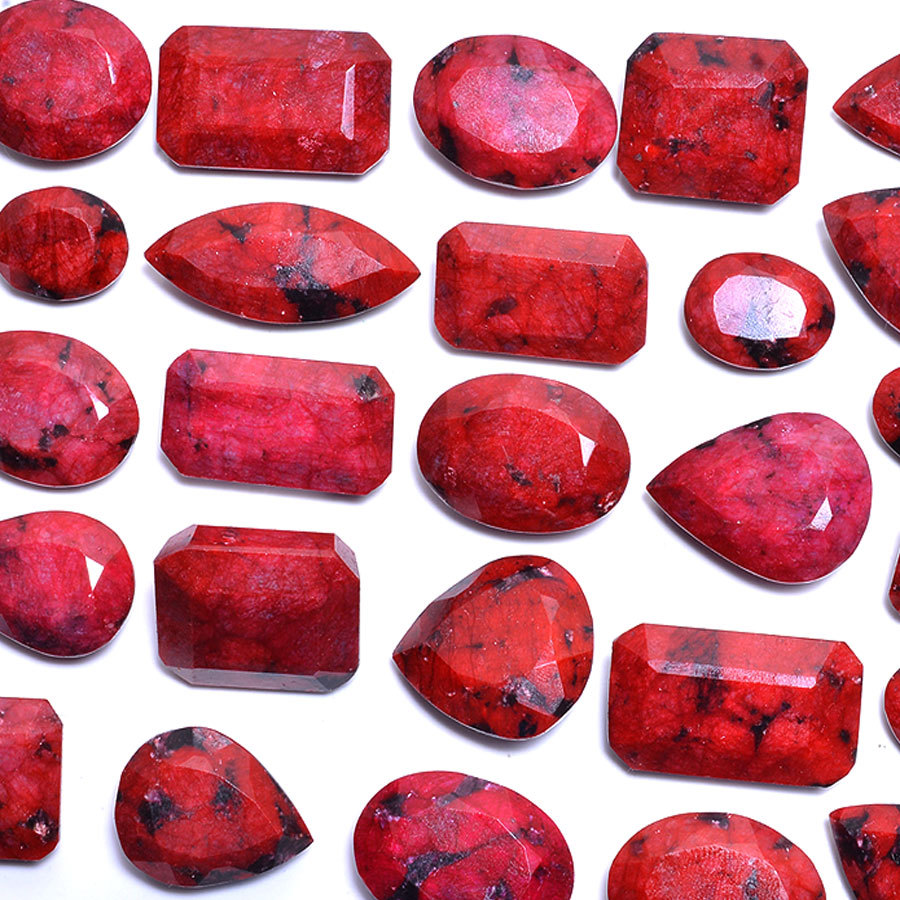 1980 Ct/26 Pcs Natural Pigeon Blood Red Rubies Earth Mined Gemstones ...