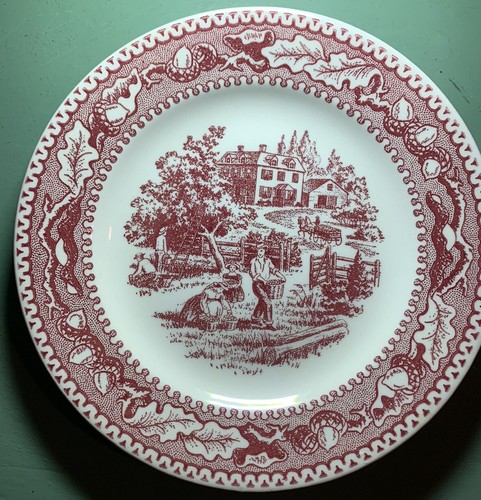 Vintage 1965 Memory Lane Royal Ironstone Red Transferware 6 1/4 “ Bread ...