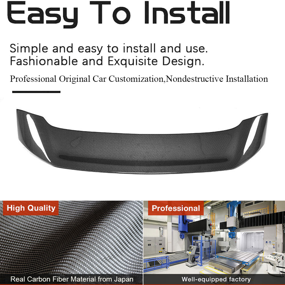 REAL CARBON Rear Roof Spoiler Window Wing Fit for Benz Smart Fortwo ...