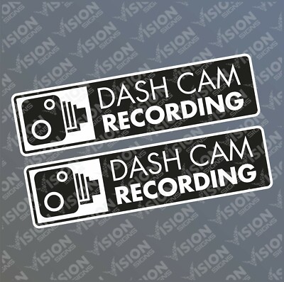 2x Dash Cam Car Sticker Sign Label Vinyl Waterproof CCTV Warning ...