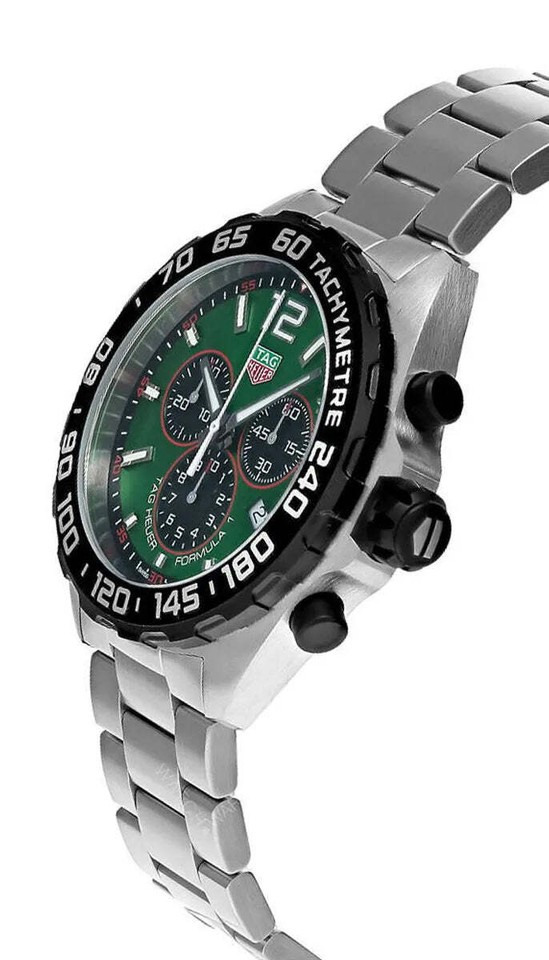TAG Heuer Formula 1 Chronograph Green dial 43mm CAZ101AP.BA0842 | eBay