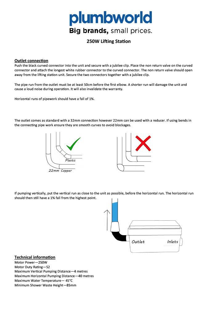 Flo-Force Elite Sanitary Macerator Waste Pump 2 Inlets Sink Shower Bath ...