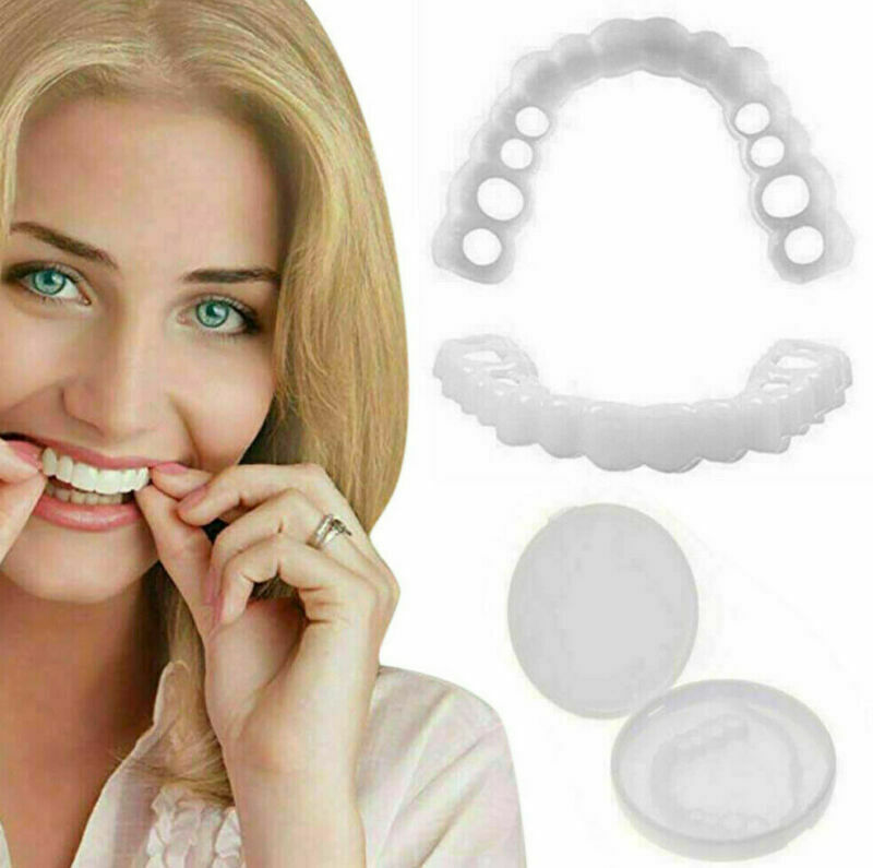 Smile Snap On Upper＆Bottom False Teeth Dental Veneers Denture Tooth ...