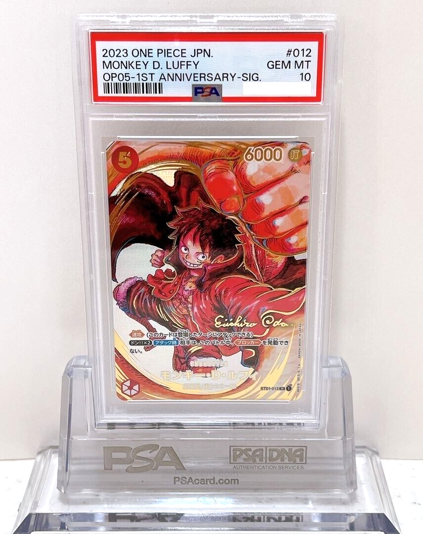 PSA 10 Luffy ST01-012 OP-05 Eiichiro Oda Signature One Piece Card ...