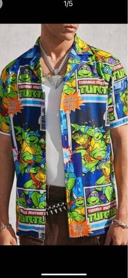 M3h Teenage Mutant Ninja Turtles Aloha Shirt 3XL Colorful Print Unisex ...