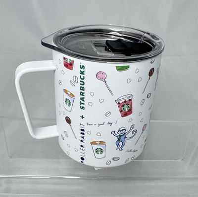 Starbucks X Roller Rabbit 12oz Stainless Steel Mug Cup Holiday Monkeys ...