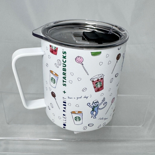 Starbucks X Roller Rabbit 12oz Stainless Steel Mug Cup Holiday Monkeys ...