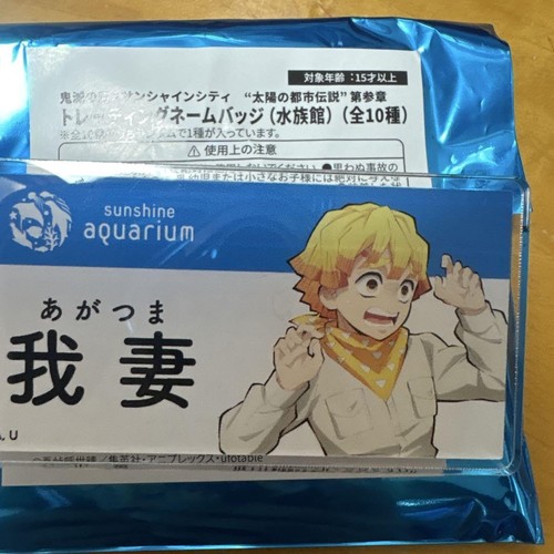 Kimetsu no Yaiba Zenitsu Agatsuma Name Tag Sunshine Aquarium Design | eBay