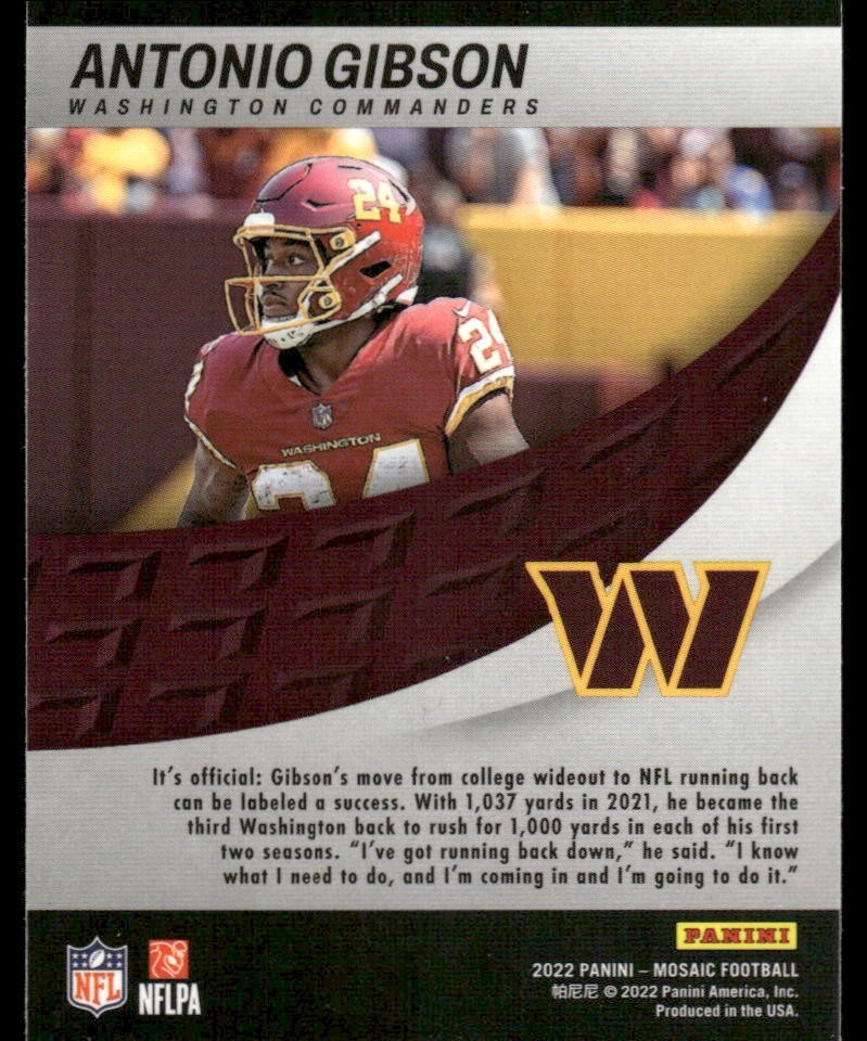 2022 Panini Mosaic - Will to Win Antonio Gibson #WW-19 | eBay