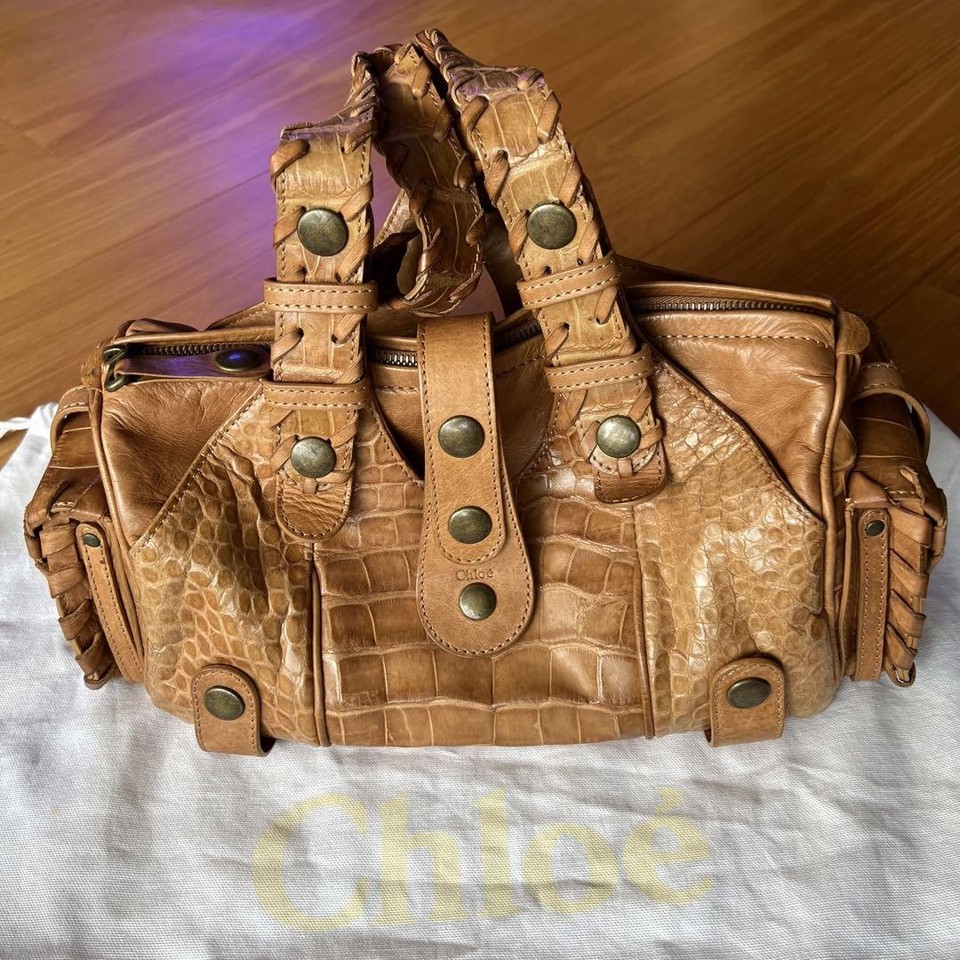 Chloe Silverado Shoulder Limited Edition Nile Leather Beige with Dust ...