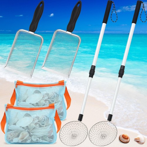 6 Pcs Shelling Tools for Beach Include 2 Beach Sand Sifter with ...