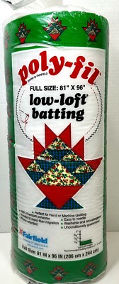 Fairfield Poly-Fil Low-Loft Bonded Polyester Batting-Full Size 81"X96 ...