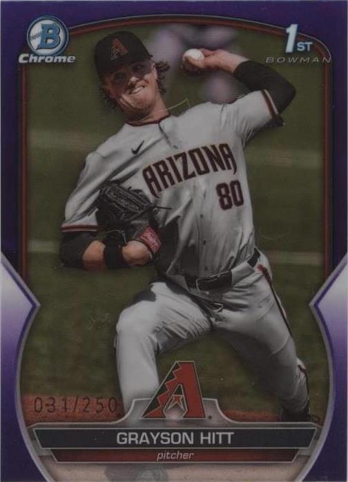 2023 Bowman Draft - Chrome Grayson Hitt #BDC-57 Purple Refractor /250 ...