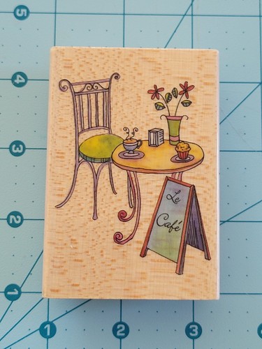 Delta Rubber Stampede 3641F Le Cafe Wood Rubber Stamp French | eBay
