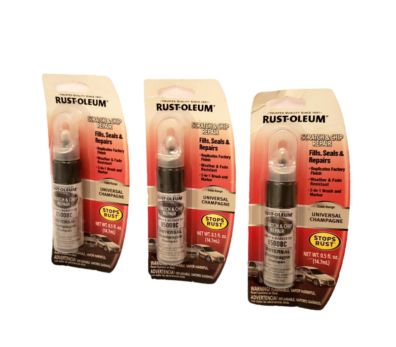 3x Rust-Oleum Scratch & Chip Repair U5008C Universal Champagne .5 fl oz ...