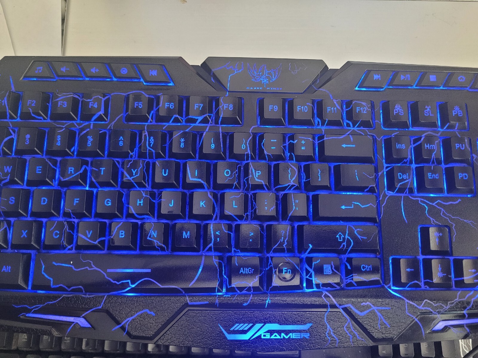 3 Colors Crack Illuminated LED Backlight USB Multimedia PC Gaming ...