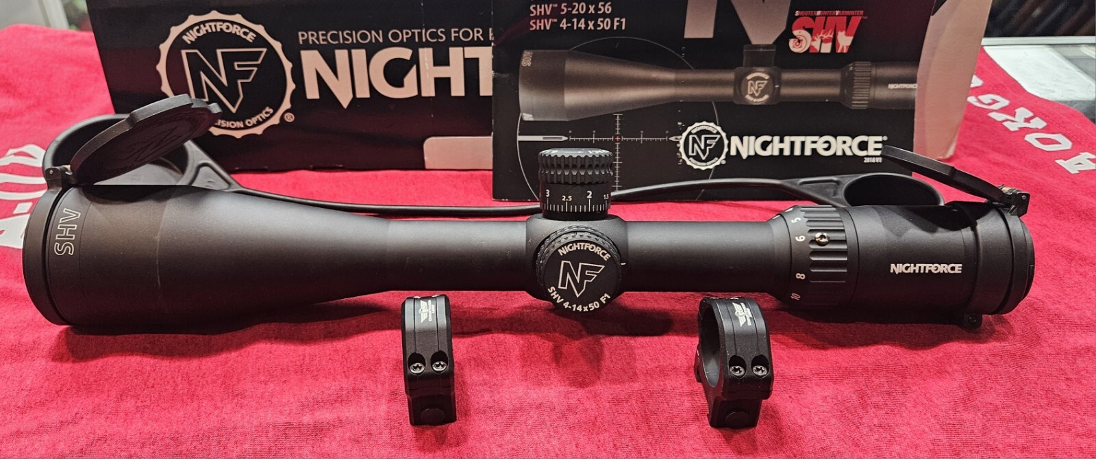 NIGHTFORCE SHV 4-14X50 F1 .1 MIL ILLUMINATED MIL-R RETICLE C557 IN BOX ...