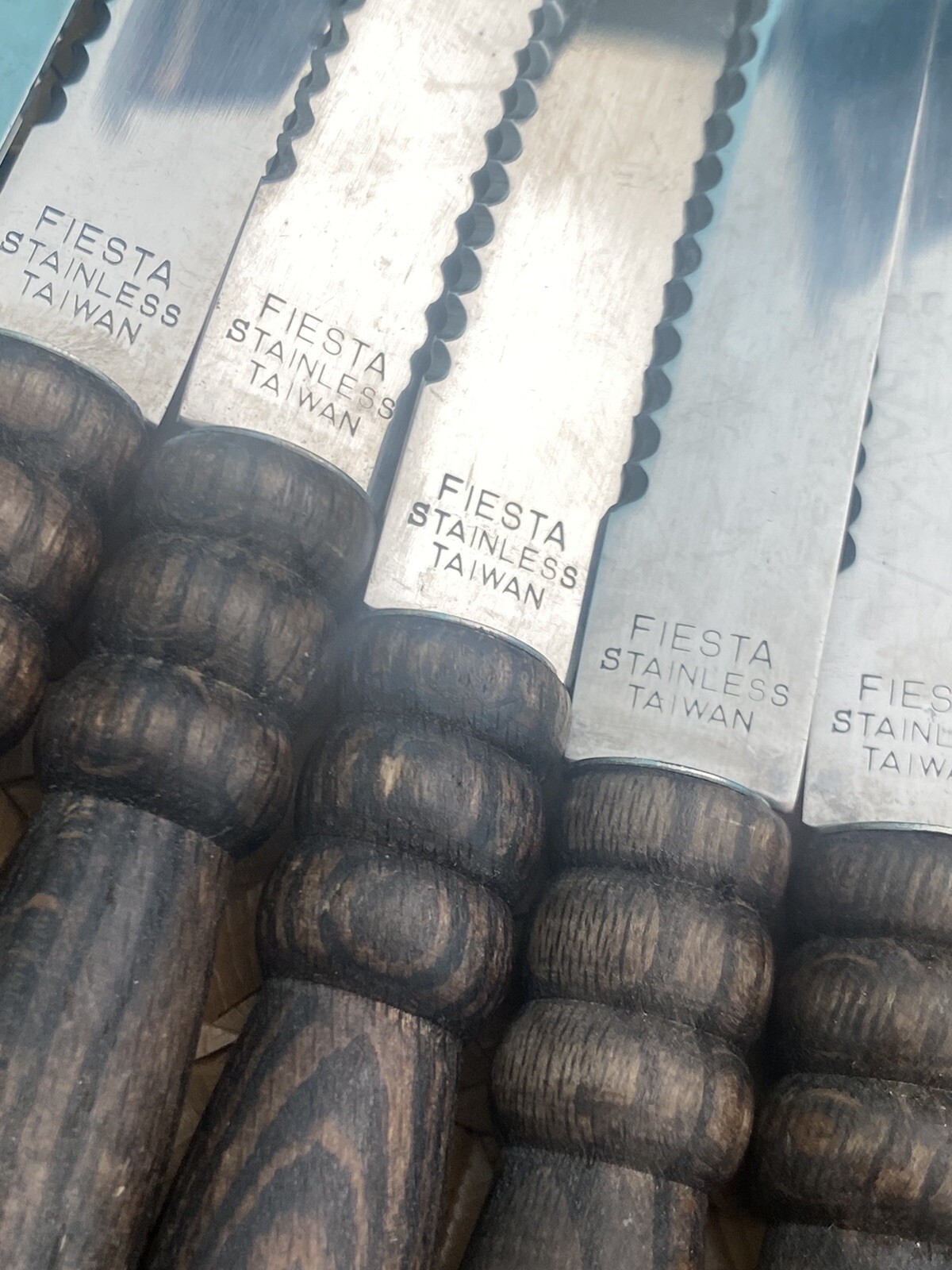 Vintage Fiesta Wood Handle Stainless Steel Steak Knives - 8 Pc Set | eBay