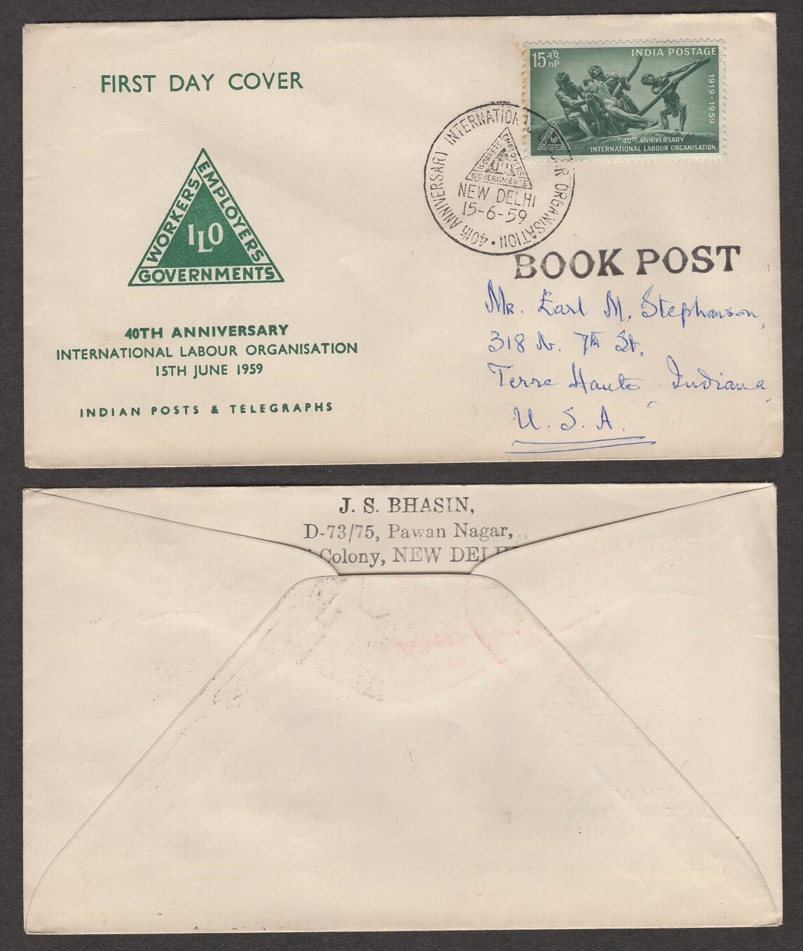 1959 India First Day Cover – ILO International Labour Organization | eBay