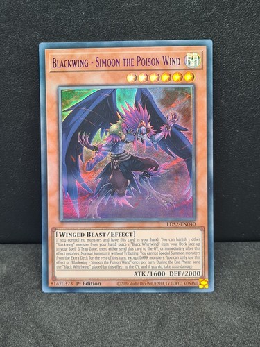 Yugioh - Blackwing - Simoon the Poison Wind Purple Ultra Rare LDS2 ...