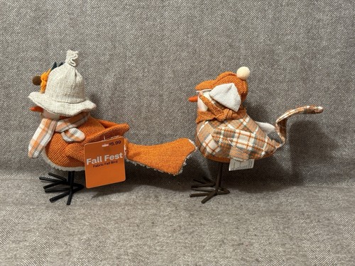 CVS Fall Fest Set of 2 Autumn Decorative Birds, 7.5" (Like Featherly ...