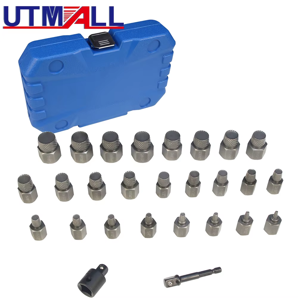 27Pcs Multi-Spline Screw Extractor Set Hex Head Bit Socket Wrench Bolt ...