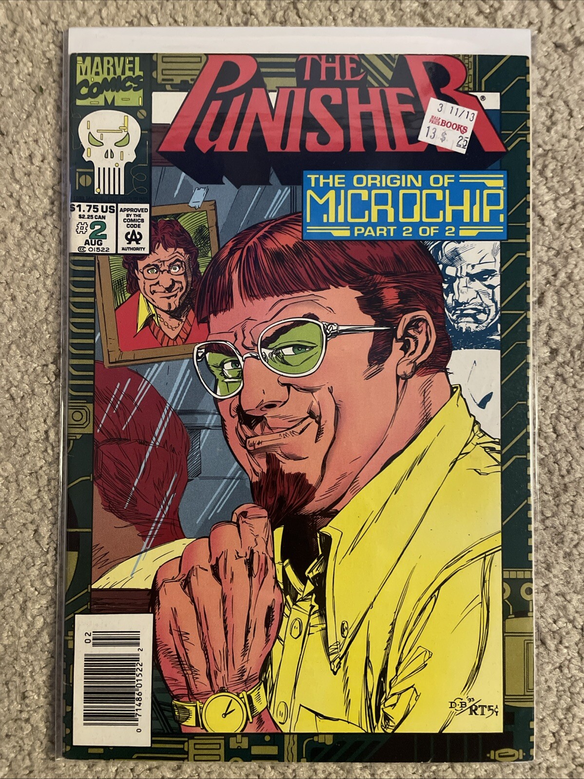Punisher The Origin of Microchip #1-2 Complete Series Set 1993 Marvel ...