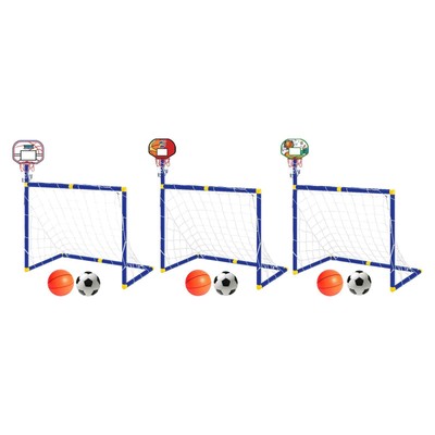 Basketball Hoop with Soccer Goal Net, Football Goal Basketball Stand ...