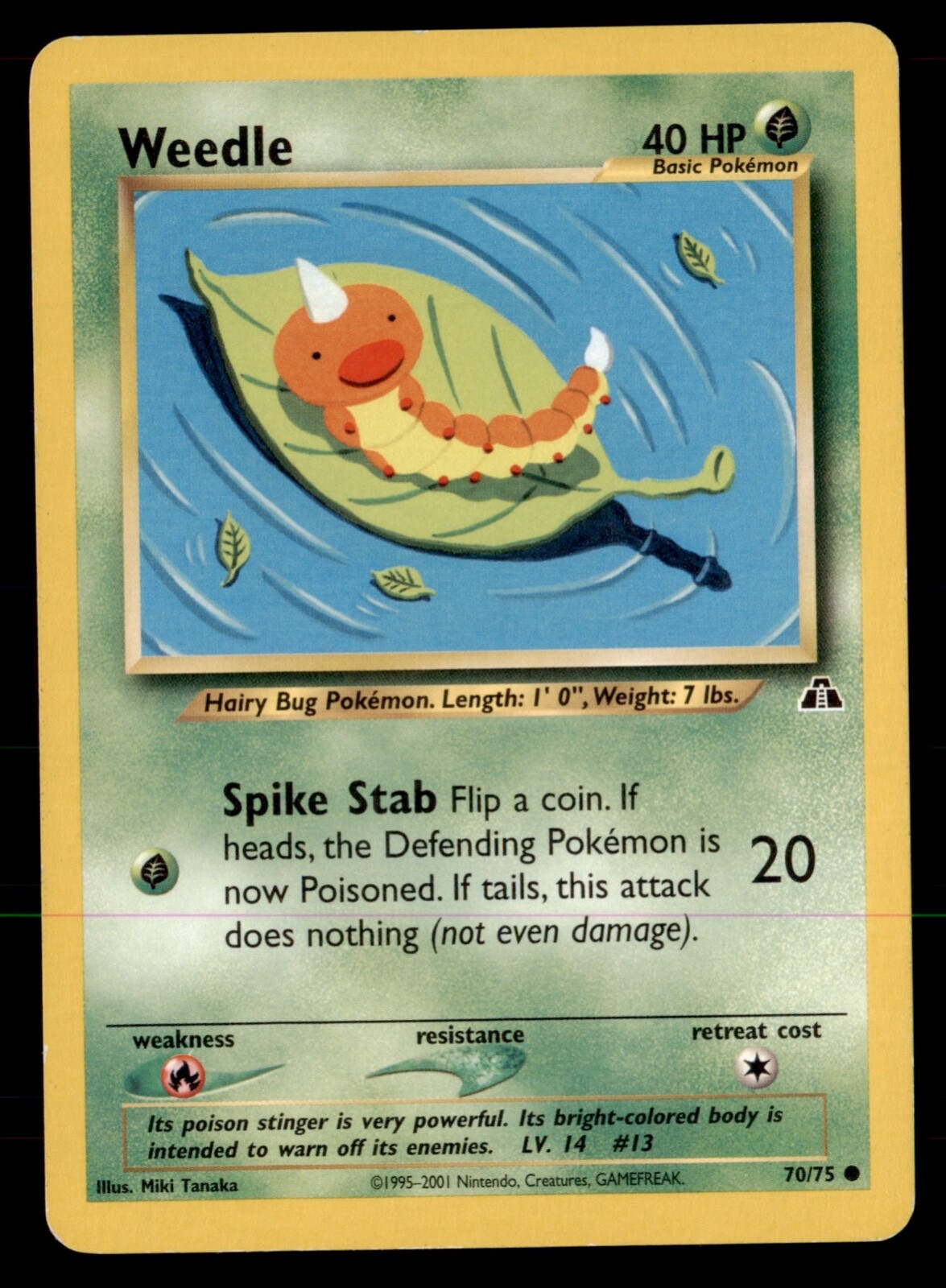 3X Pokemon Card Weedle Neo Discovery 70/75 PLAYED Non-Holo Common TCG ...