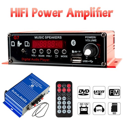 400W Bluetooth 5.0 Stereo Audio Receiver Amplifier 2CH Mini Hi-Fi Amp ...