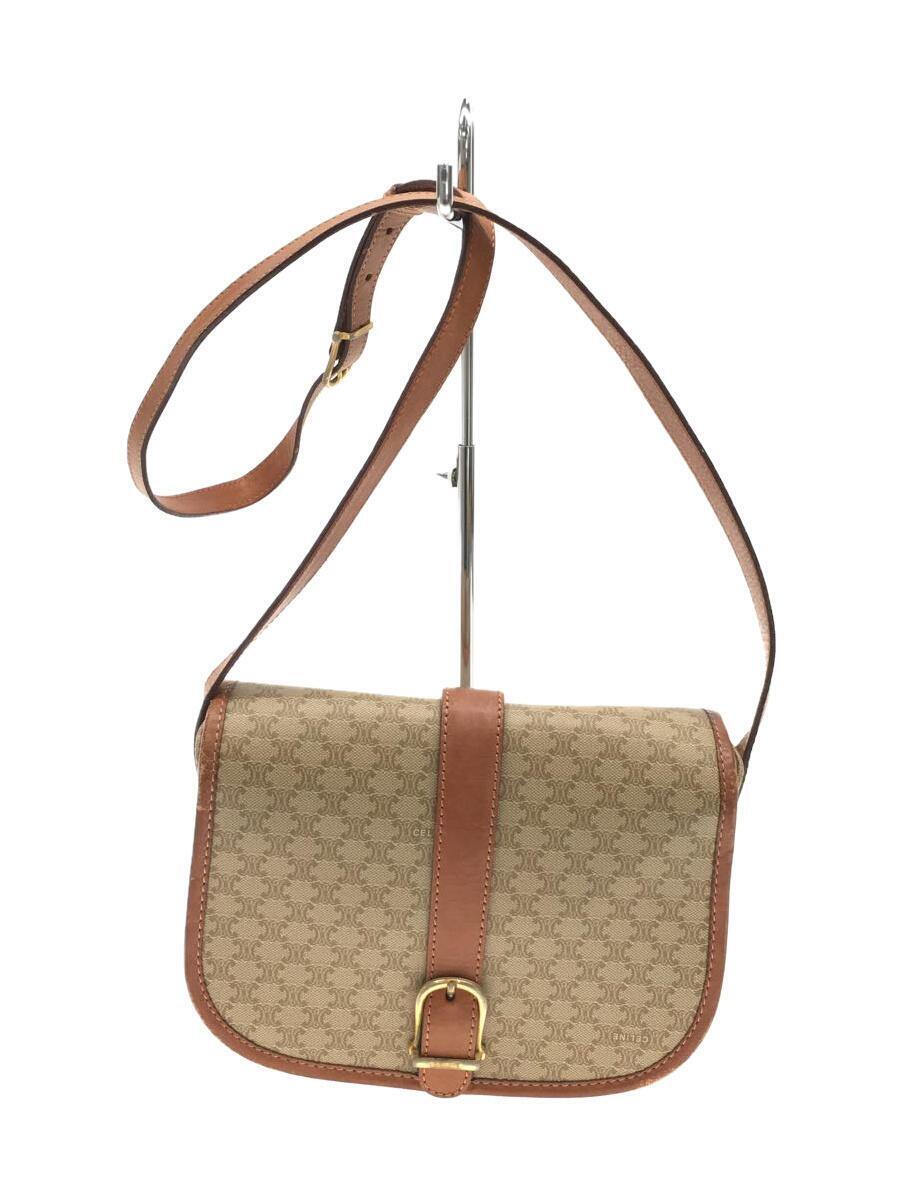 CELINE M09 Macadam pattern front flap shoulder bag iv… - Gem