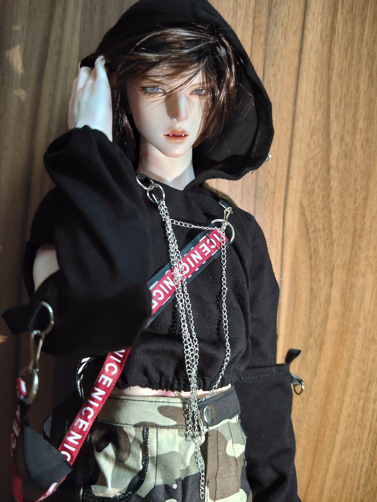 1/6 1/4 1/3 Uncle BJD Clothes PUNK Outfit Chain Midriff T-shirt ...
