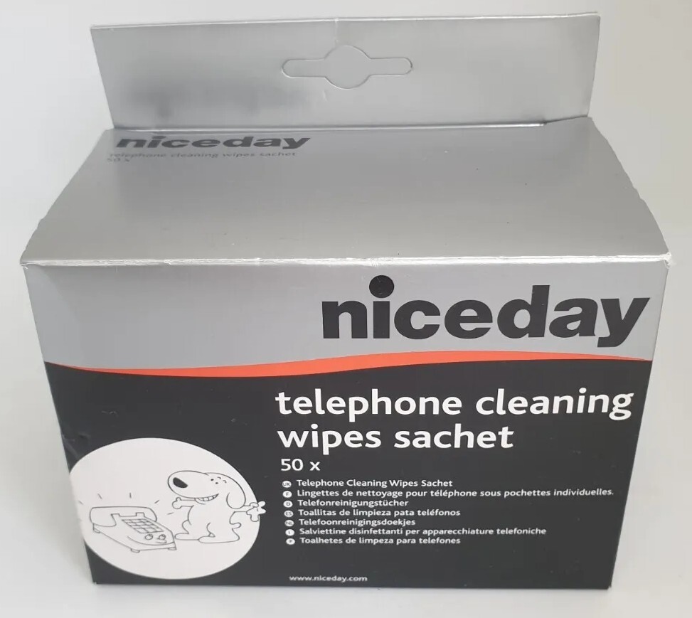 Telephone Cleaning Wipe Sachets Niceday Pack of 50-Telephone/Mobile ...