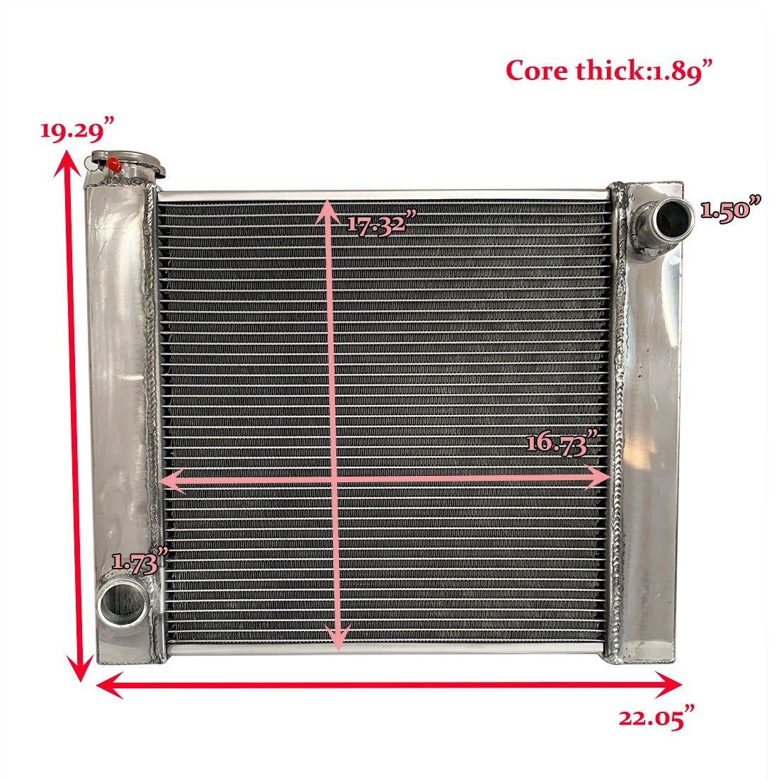 Aluminum Racing Radiator 2 Row For 22" x 19" x3'' Ford Mopar Universal ...